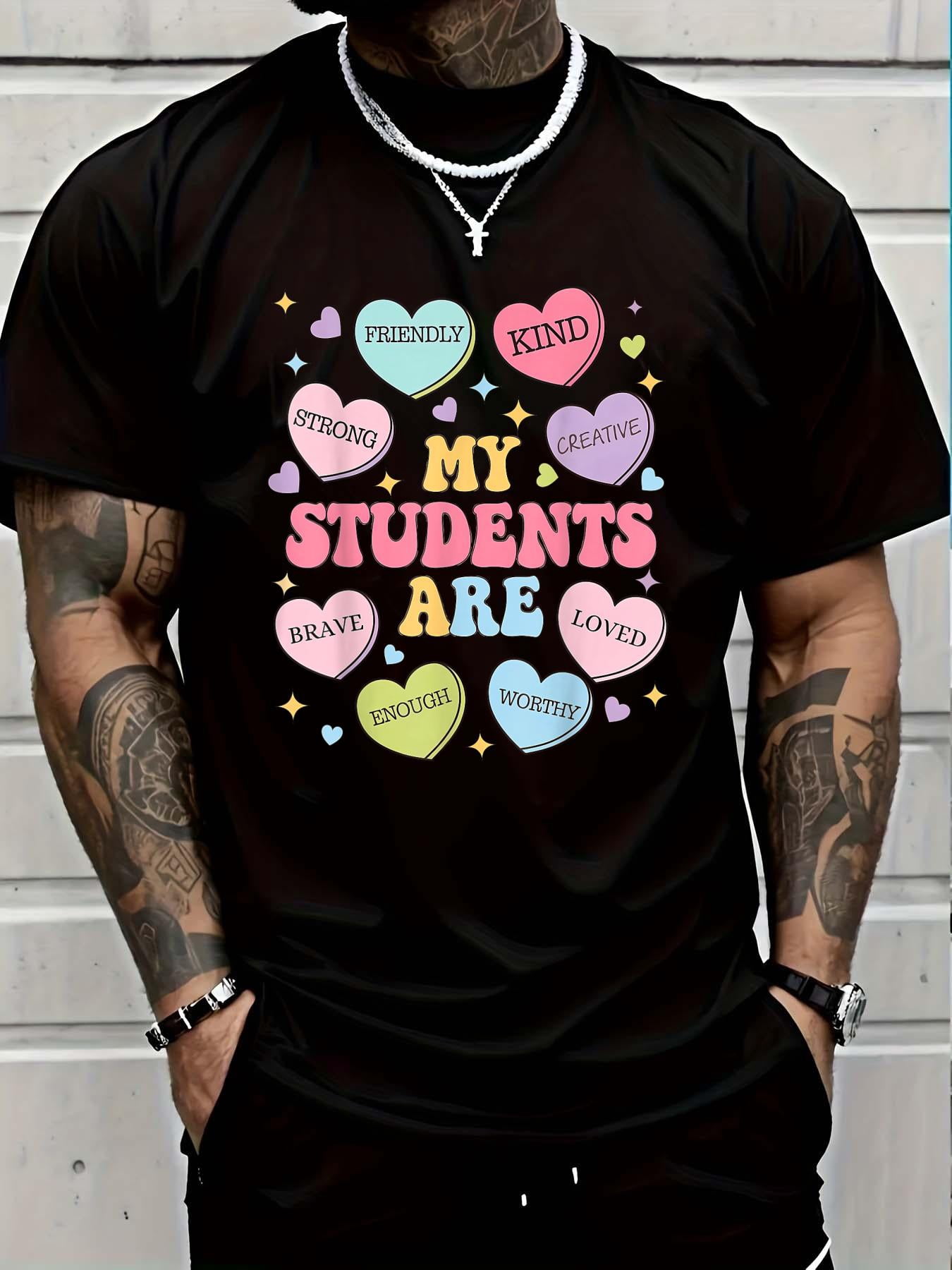 100% Cotton Candy Heart My Student Are Loved Strong Teacher Valentine T ...