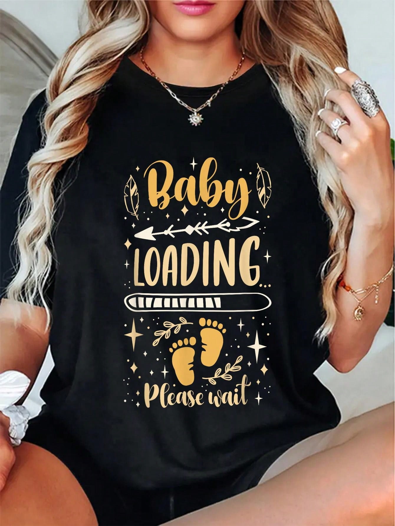 100% Cotton Casual Tshirt Expecting Mom To Be, Pregnancy Announcement ...