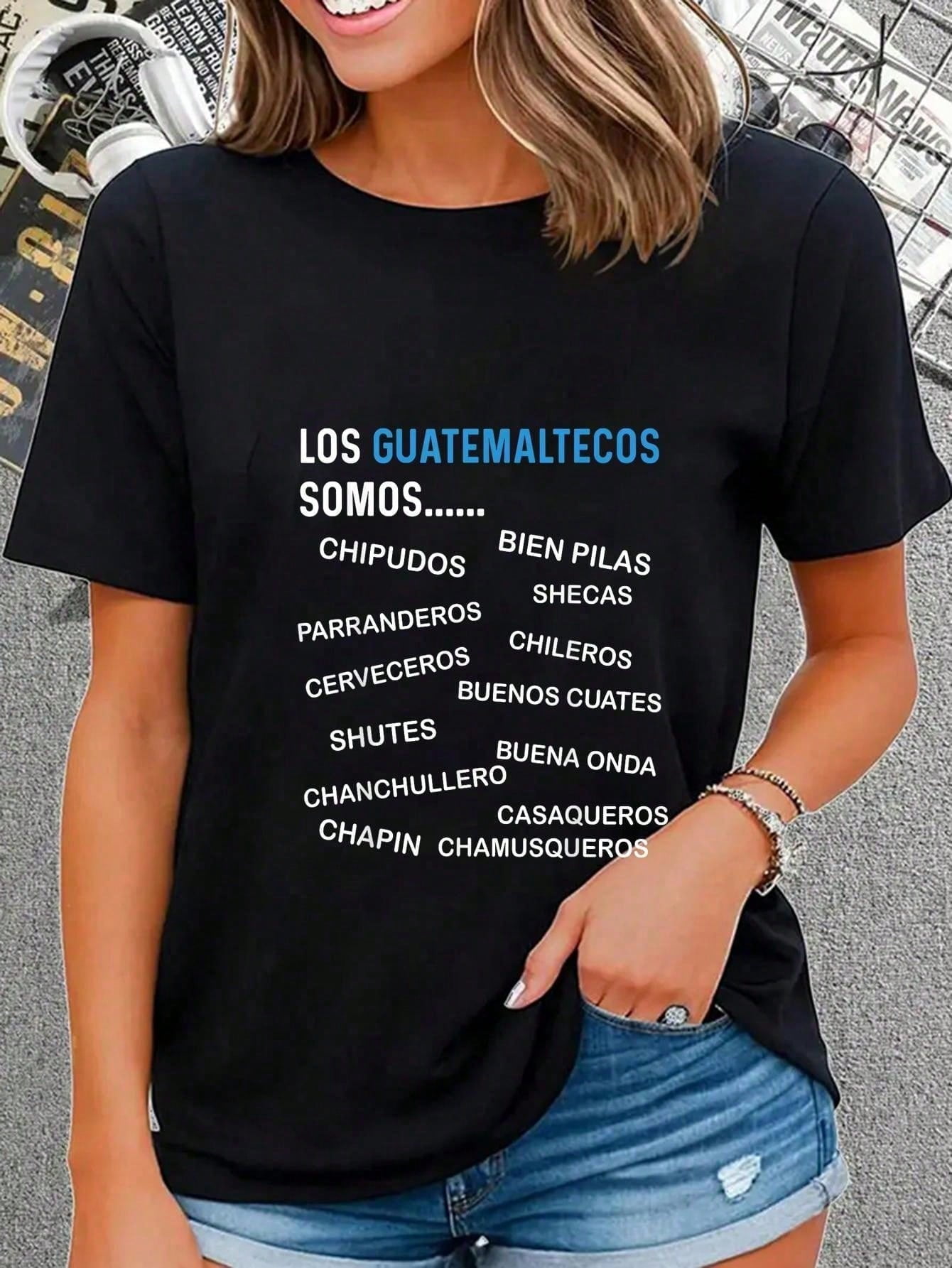 100% Cotton Casual Tshirt Guatemalan Flag Map Guatemala Slang Saying ...