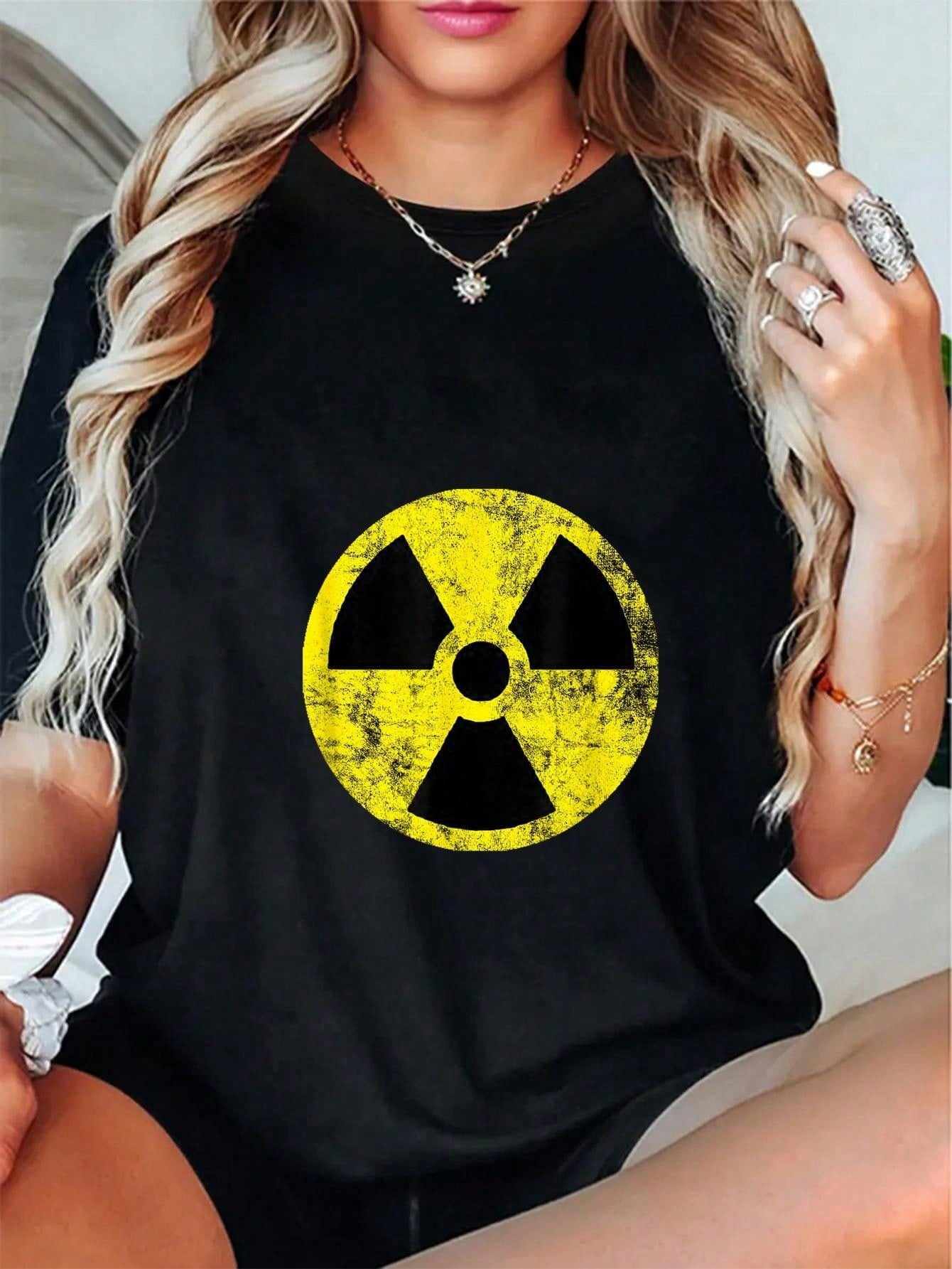 100% Cotton Casual Tshirt Radioactivity Symbol Nuclear Nuclear Power X ...