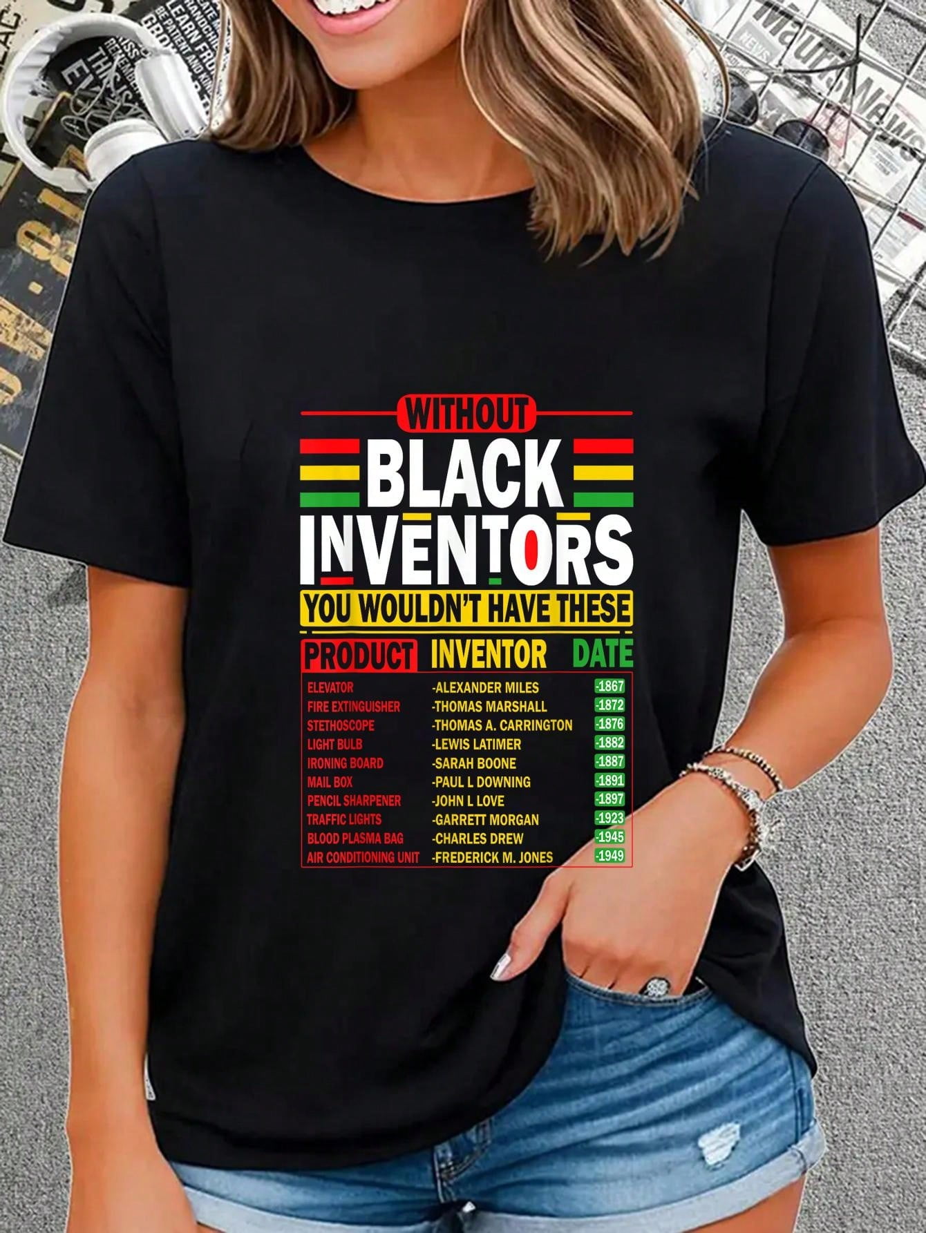 100% Cotton Casual Tshirt Without Black Inventors You Wouldn't Have These Product T-Shirt ...