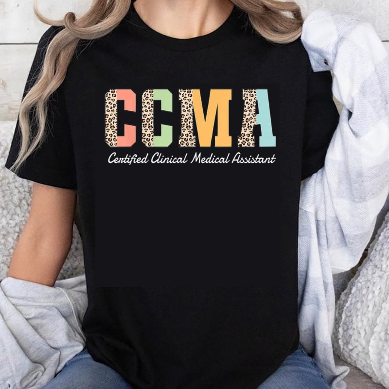 100% Cotton Ccma Certified Clinical Medical Assistant Leopard Print ...