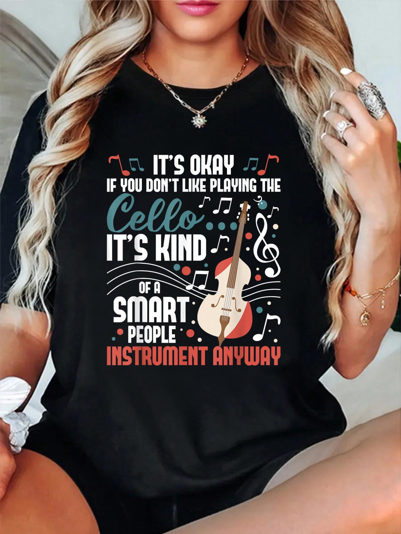 100% Cotton Cello Smart People Instrument Cellist Orchestra Musician T ...