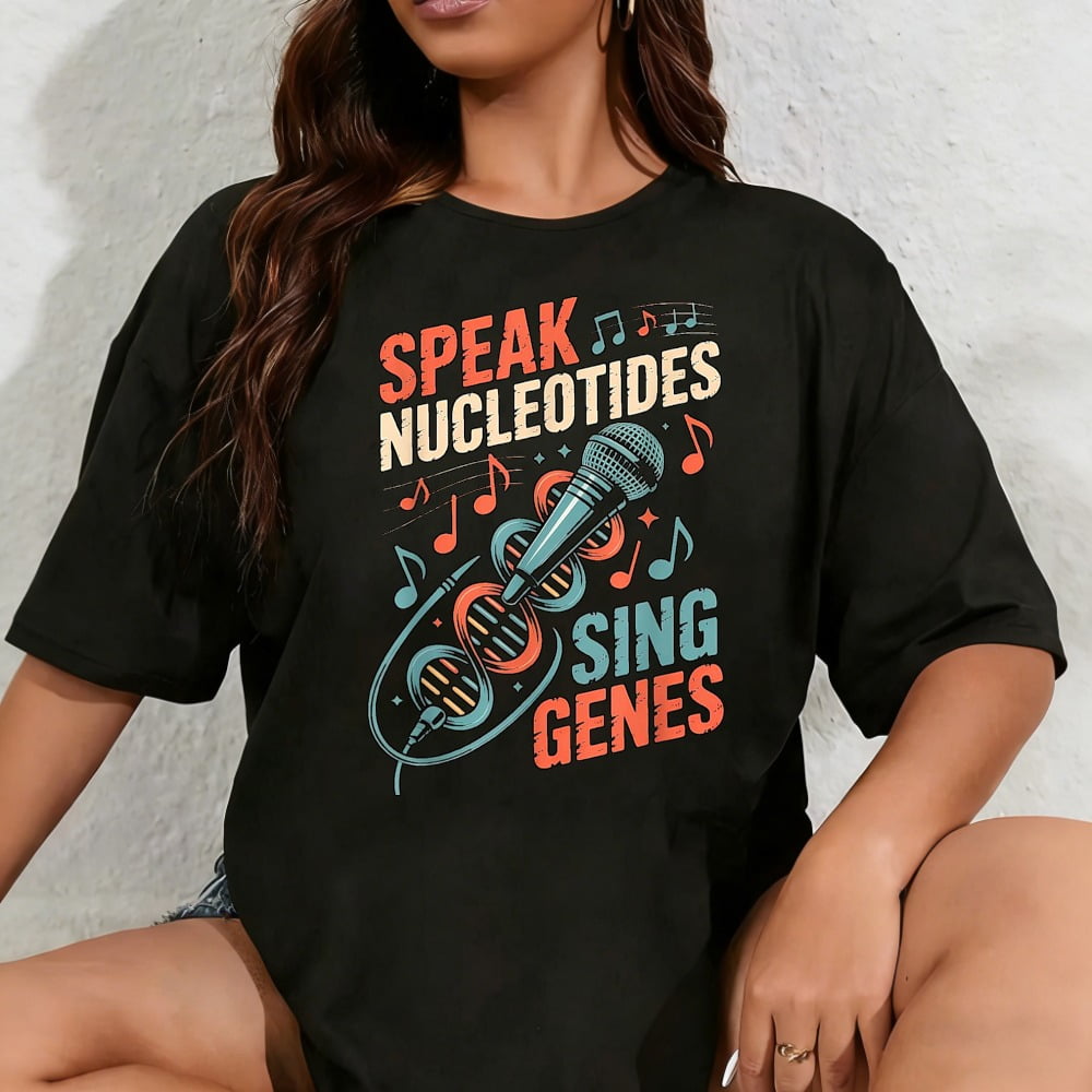 100% Cotton Cellular Biology Molecular Music DNA Microphone Science T ...
