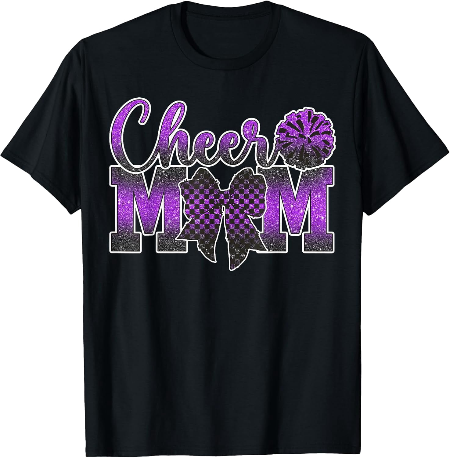 100% Cotton Cheer Mom Purple Cheerleader Game Day Cheer Mama Football T ...