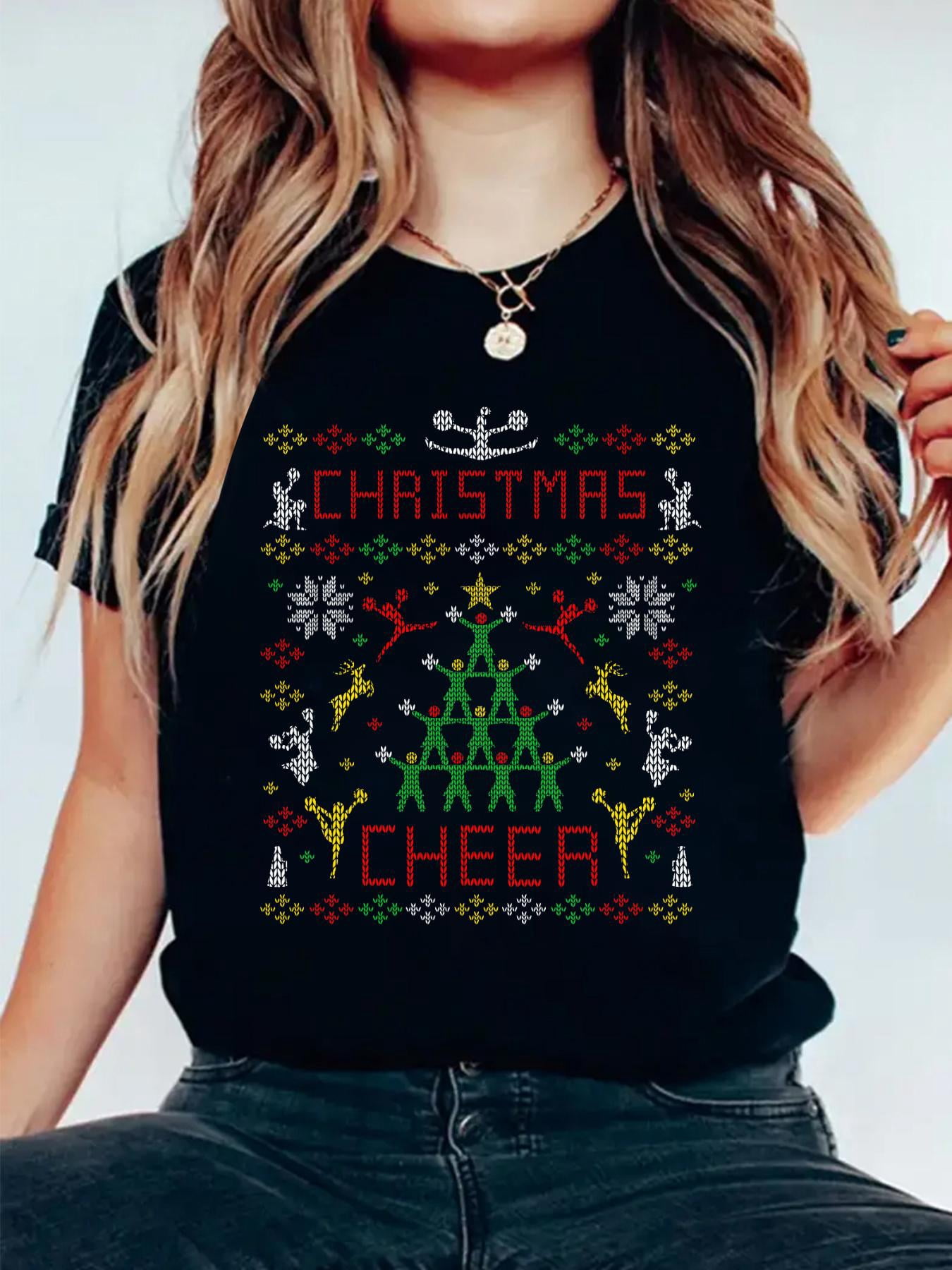 100% Cotton Christmas Cheerleader Cheer Ugly Christmas Sweater Party ...