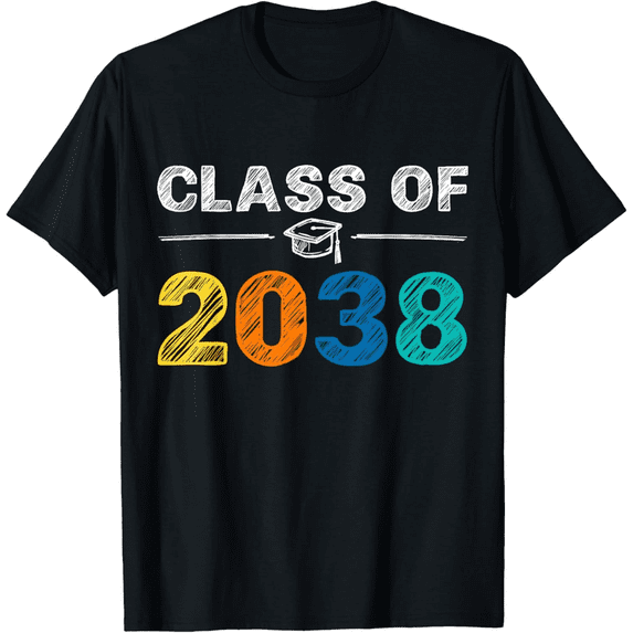 100% Cotton Class of 2038 Grow With Me First Day of School Graduation ...