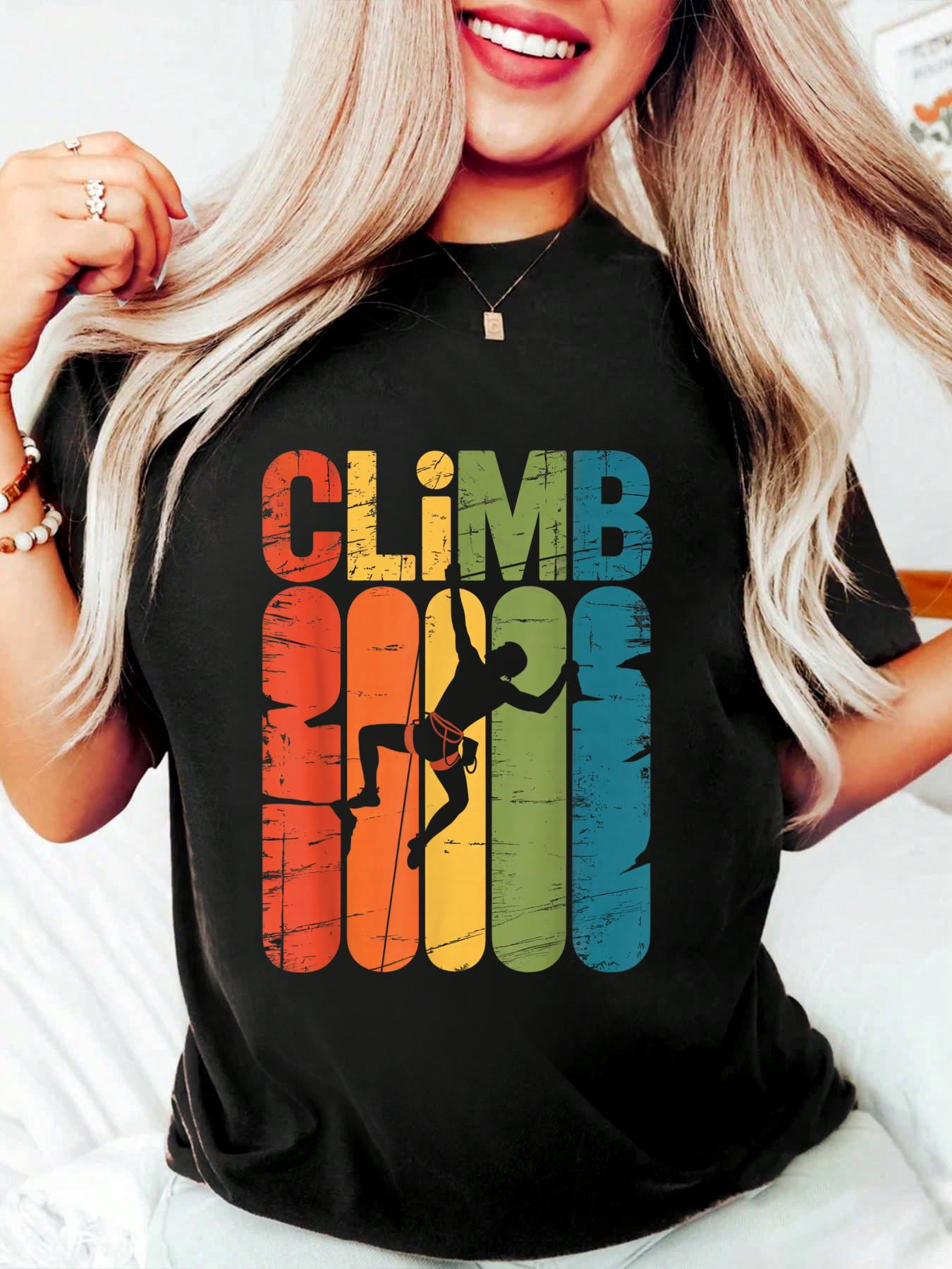 100% Cotton Climb Rock Climber Climbing Vintage Bouldering Retro men ...