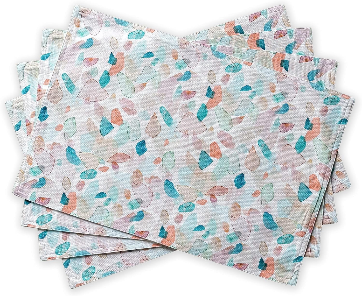 100% Cotton Cloth Placemats Set of 4, Decorative Washable Table ...