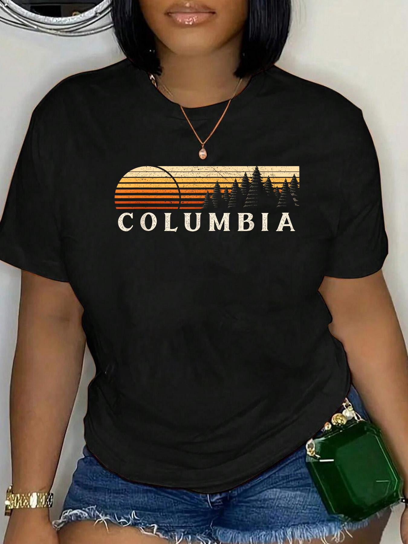 100% Cotton Columbia, OH Vintage Evergreen Sunset Eighties Retro T ...