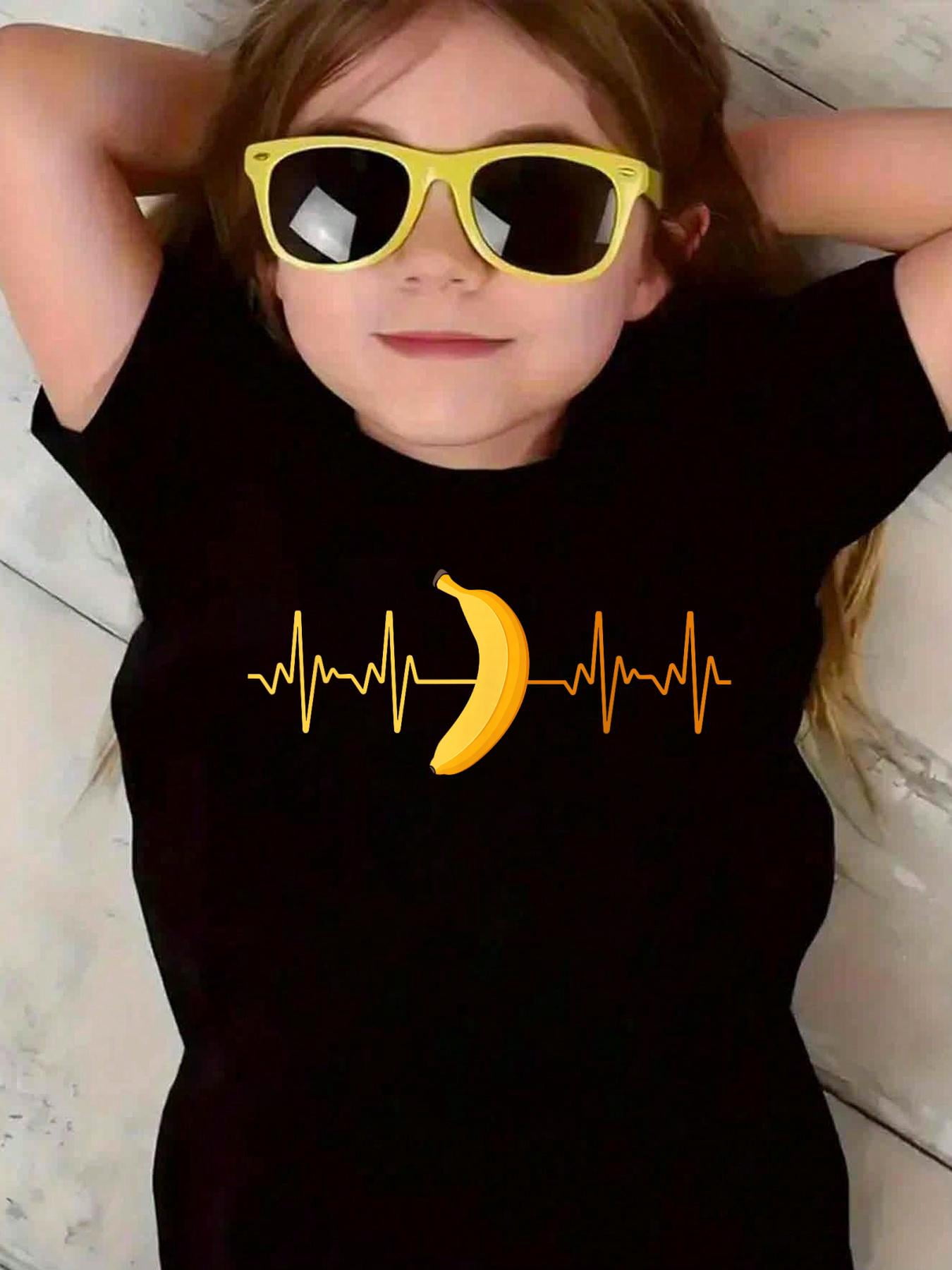 100% Cotton Cool Banana Art for Kids Vegan Yellow Banana Lover T-Shirt ...