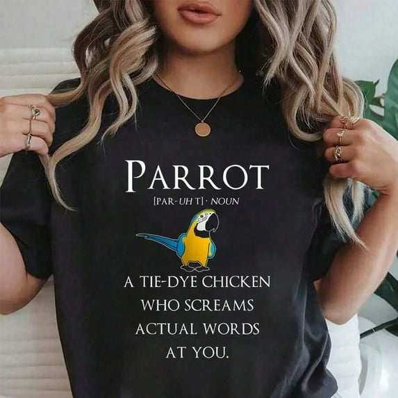 100% Cotton Cool Bird Gif Funny Pet Parrot Definition aw T-S1Hirt ...
