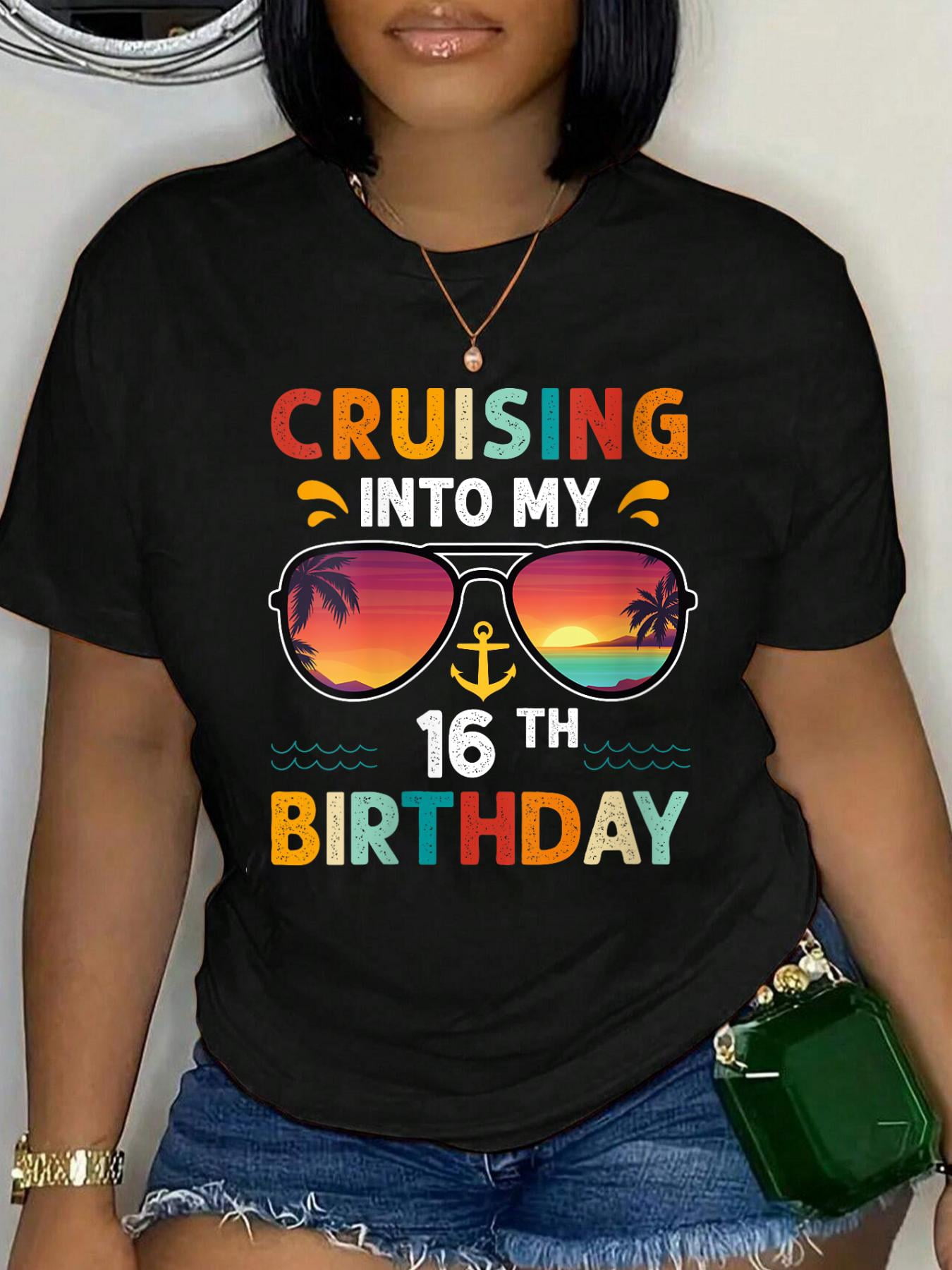 100% Cotton Cruising Into My 16th Birthday 16 Years Old Cruise Birthday ...