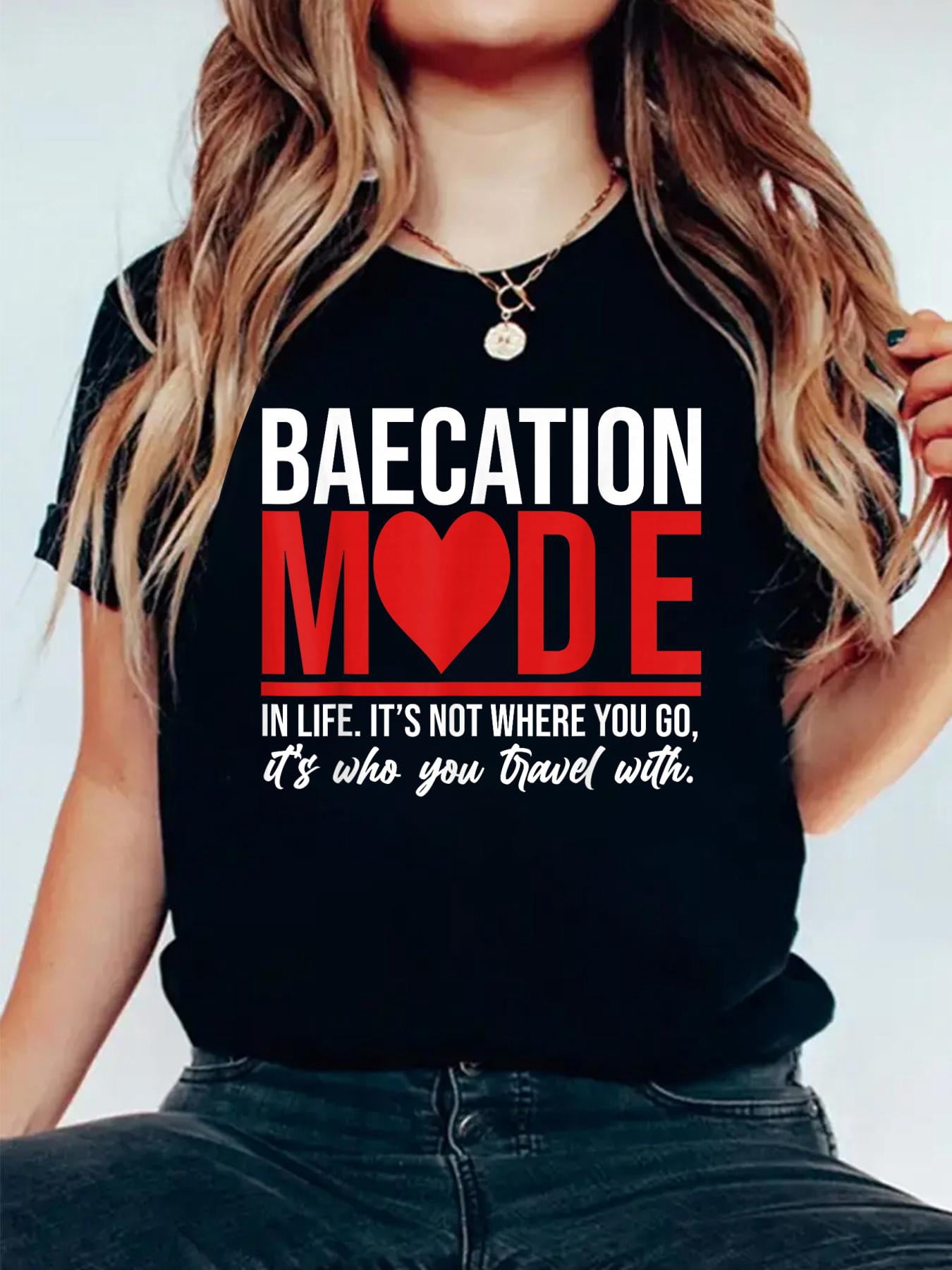 100% Cotton Cute Couples Trip Matching Vacation Baecation Vibes Gifts T ...