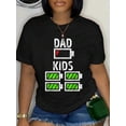 100% Cotton Dad of Four Low Battery Funny Father of 4 Kids Dad T-Shirt ...
