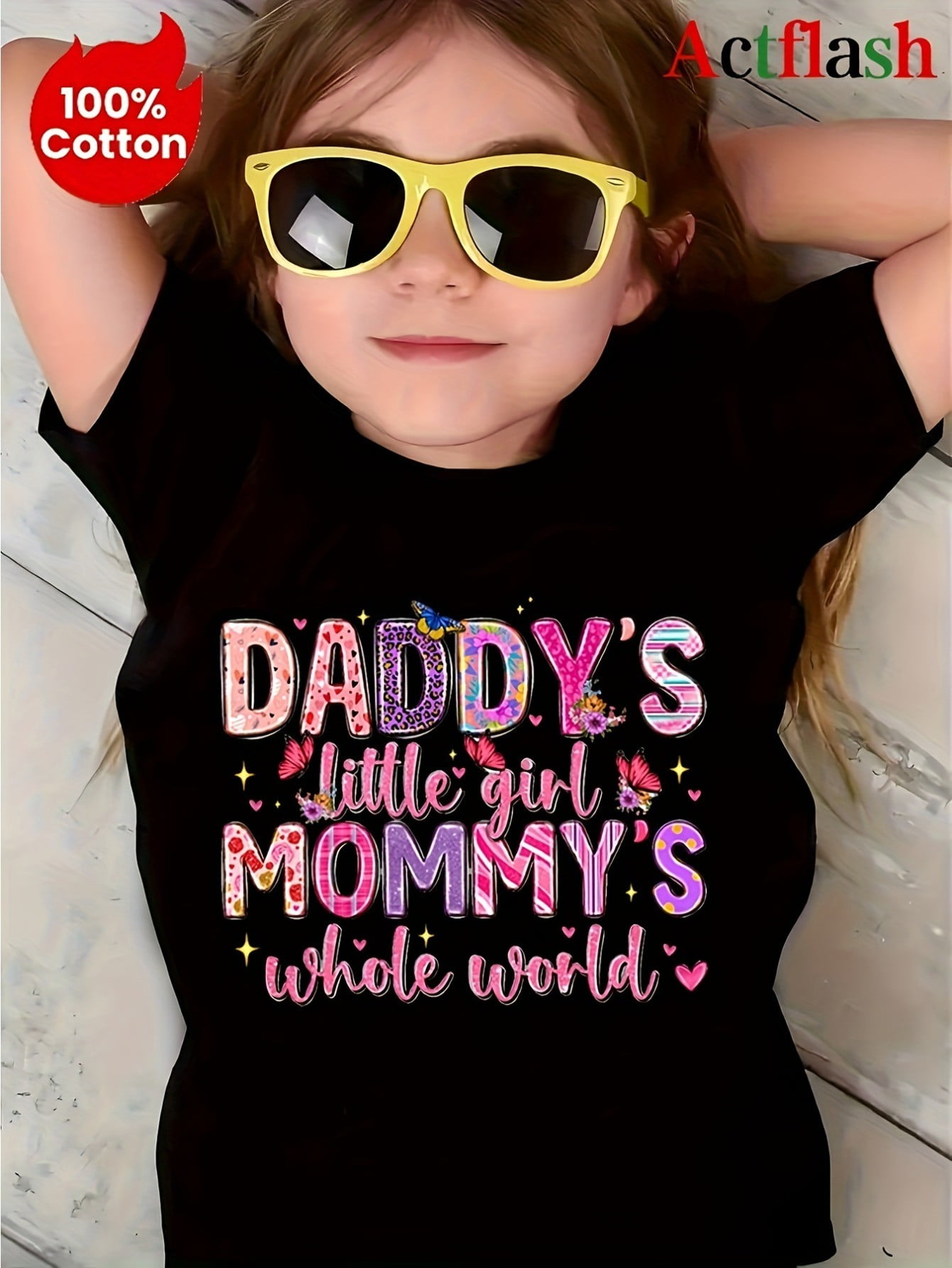 100% Cotton 'Daddy's Little Girl, Mommy's Whole World' Letter Print ...