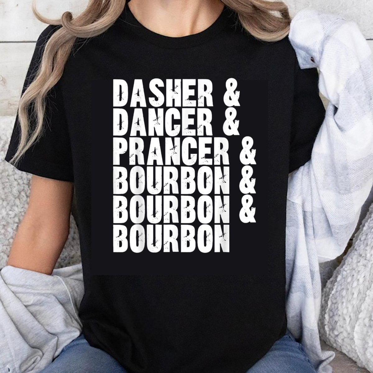 100% Cotton Dasher And Dancer And Prancer And Bourbon And Bourbon And ...