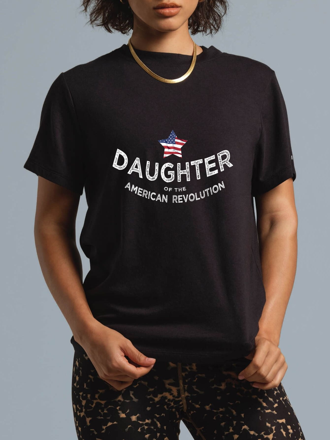 100% Cotton Daughter of the American Revolution DAR History USA Star T ...