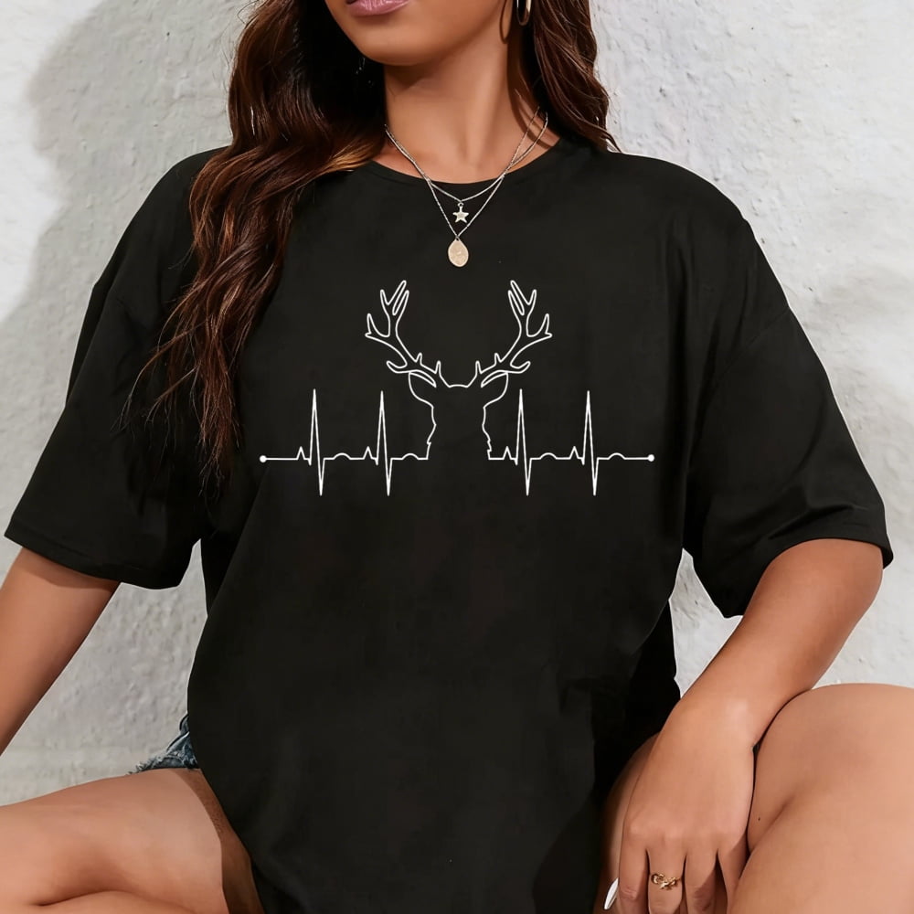100% Cotton Deer Hunting, Deer Pulse Heartbeat, Pulse Deer, Buck Pulse ...