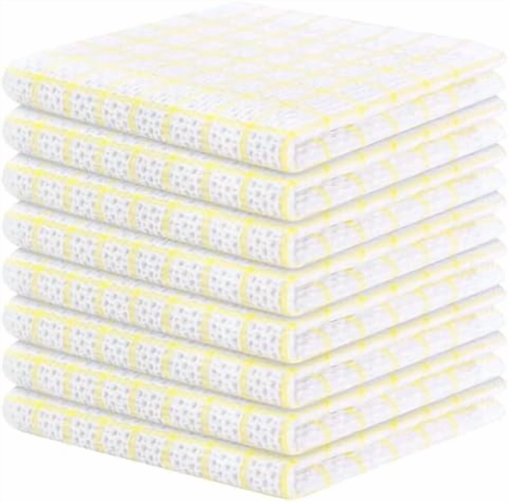100% Cotton Dish Cloths, 8 Pack-12 X 12 Inches, Check Design Waffle ...