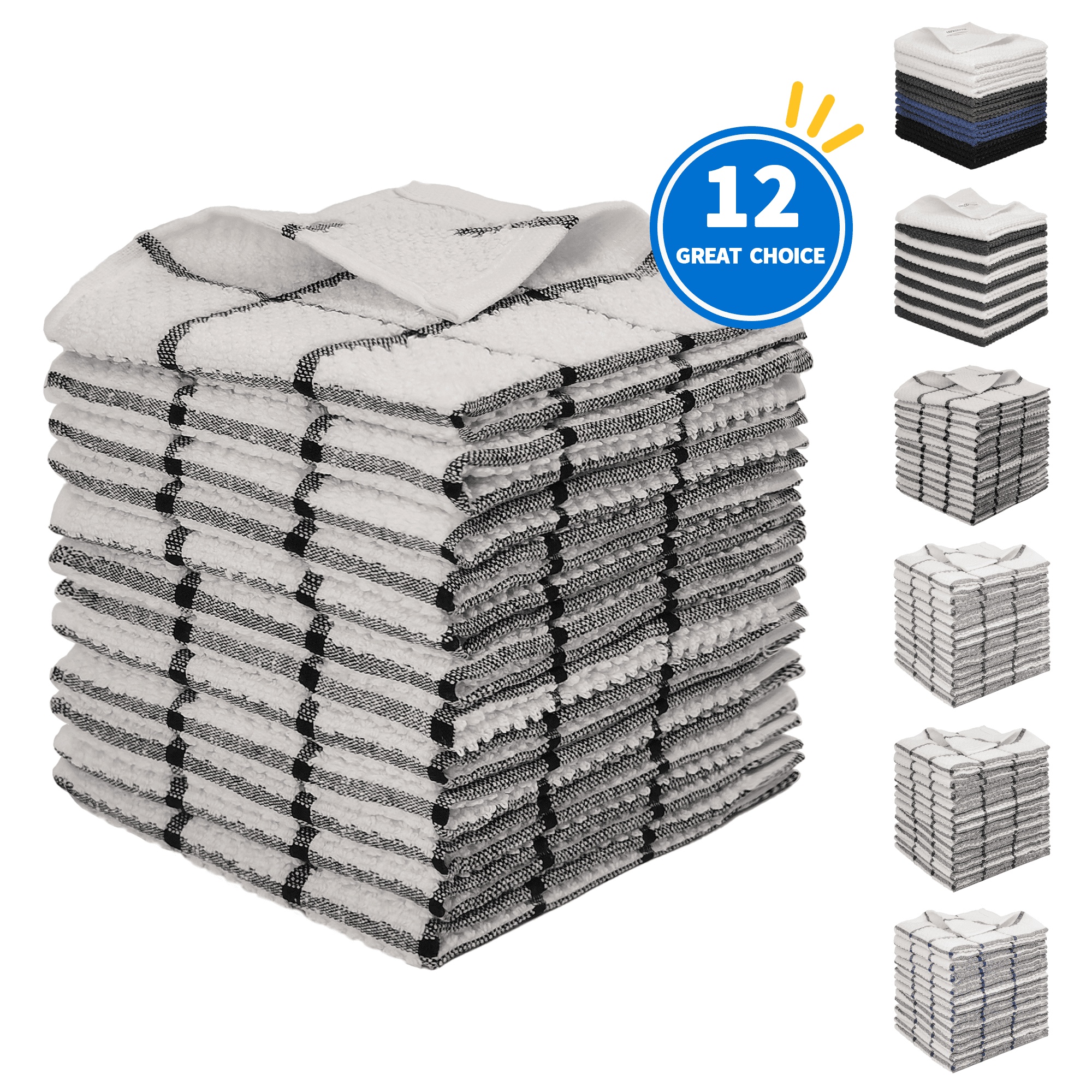 100% Cotton Dish Cloths - Soft, Super Absorbent Dish Towels for Kitchen ...