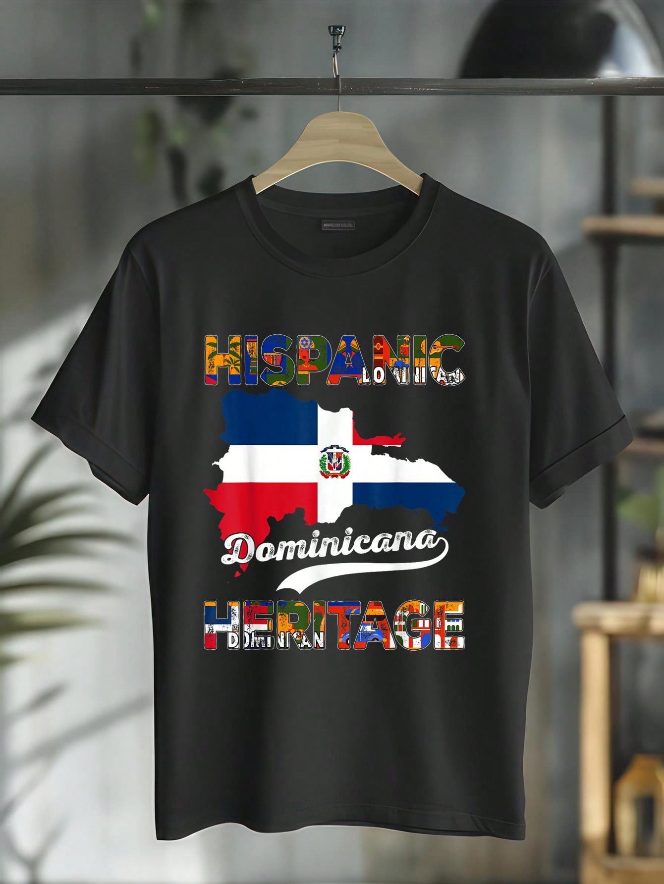 100% Cotton Dominicana Hispanic Heritage Month Dominican Republic Map T ...