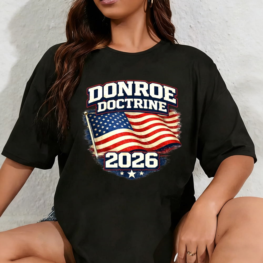 100% Cotton Donroe Doctrine 2026 Funny Viral Meme Design T-Shirt ...