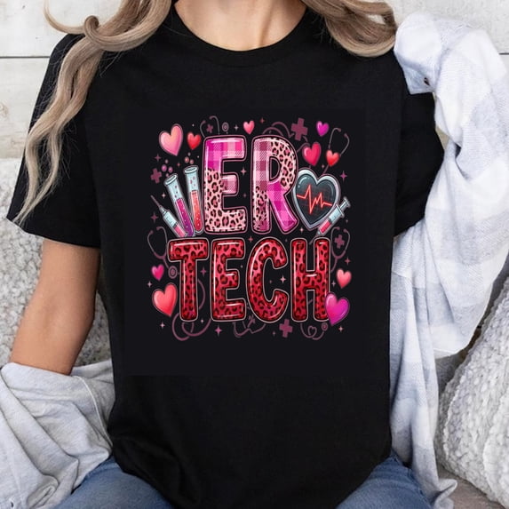 100% Cotton Er Tech Nurse Love Heart Pattern Medical Lab Worker Gift ...