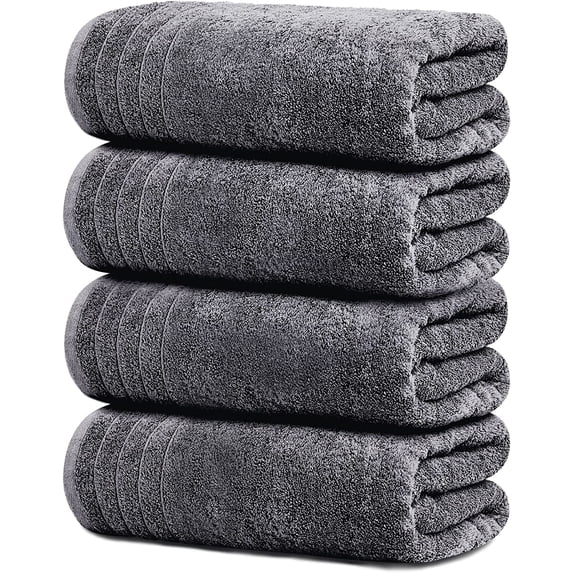 100% Cotton Extra Large Bath Towels Pack of 4, 30 x 60 Inches, Larger ...
