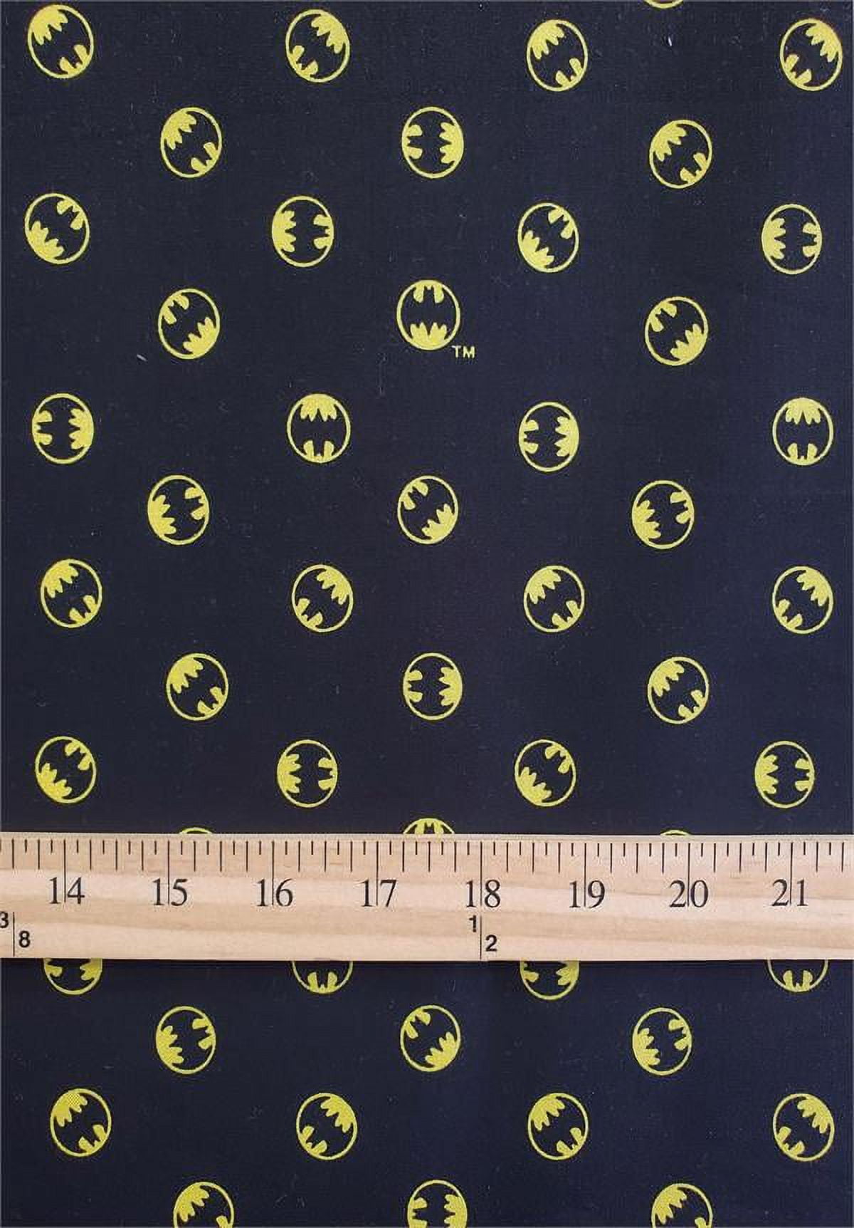 100% Cotton Fabric "DC's Batman Yellow logo - DARK Background" Print ...
