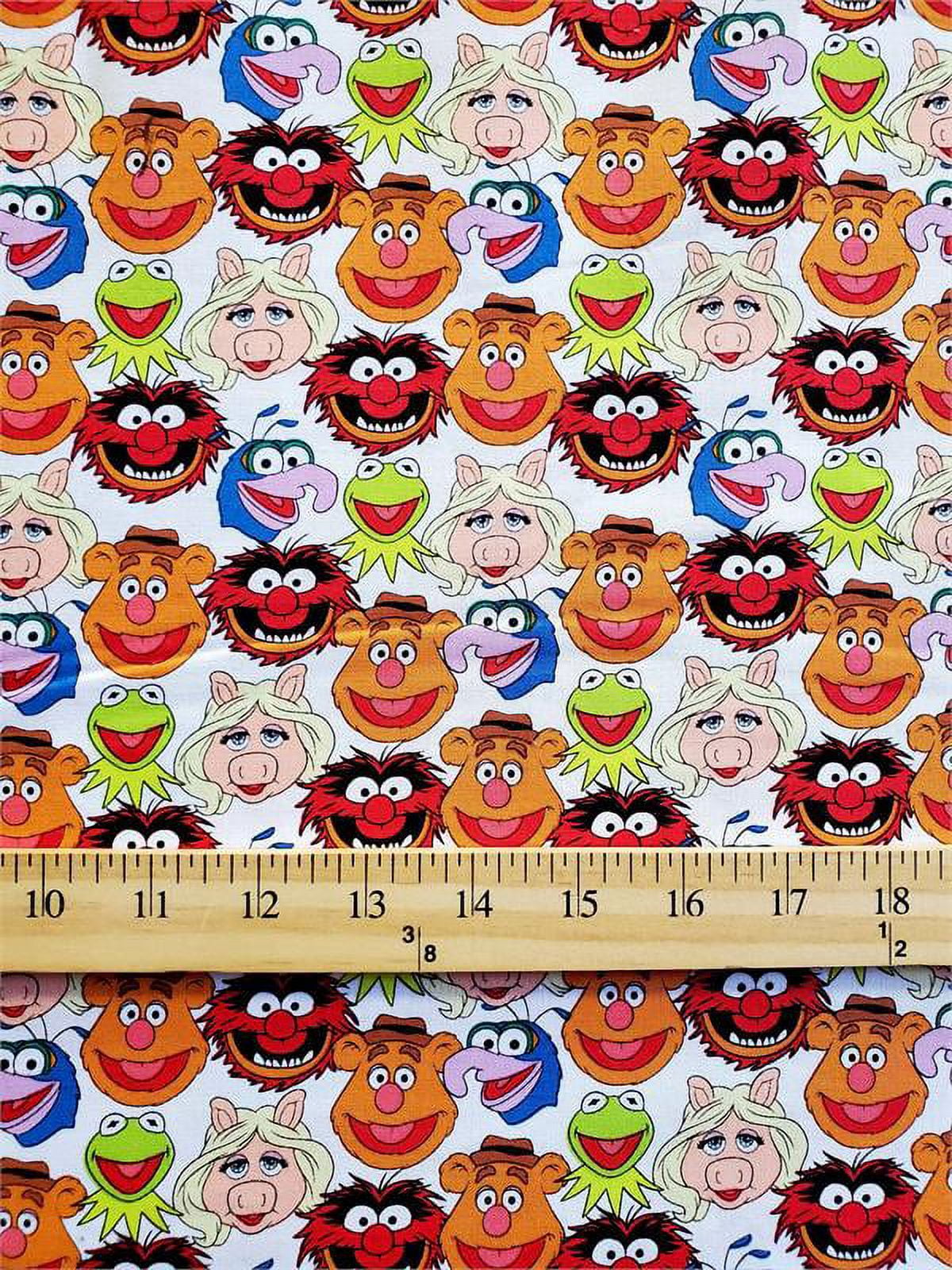100% Cotton Fabric "Muppet Monsters, WHITE background" Print / 45" Wide ...