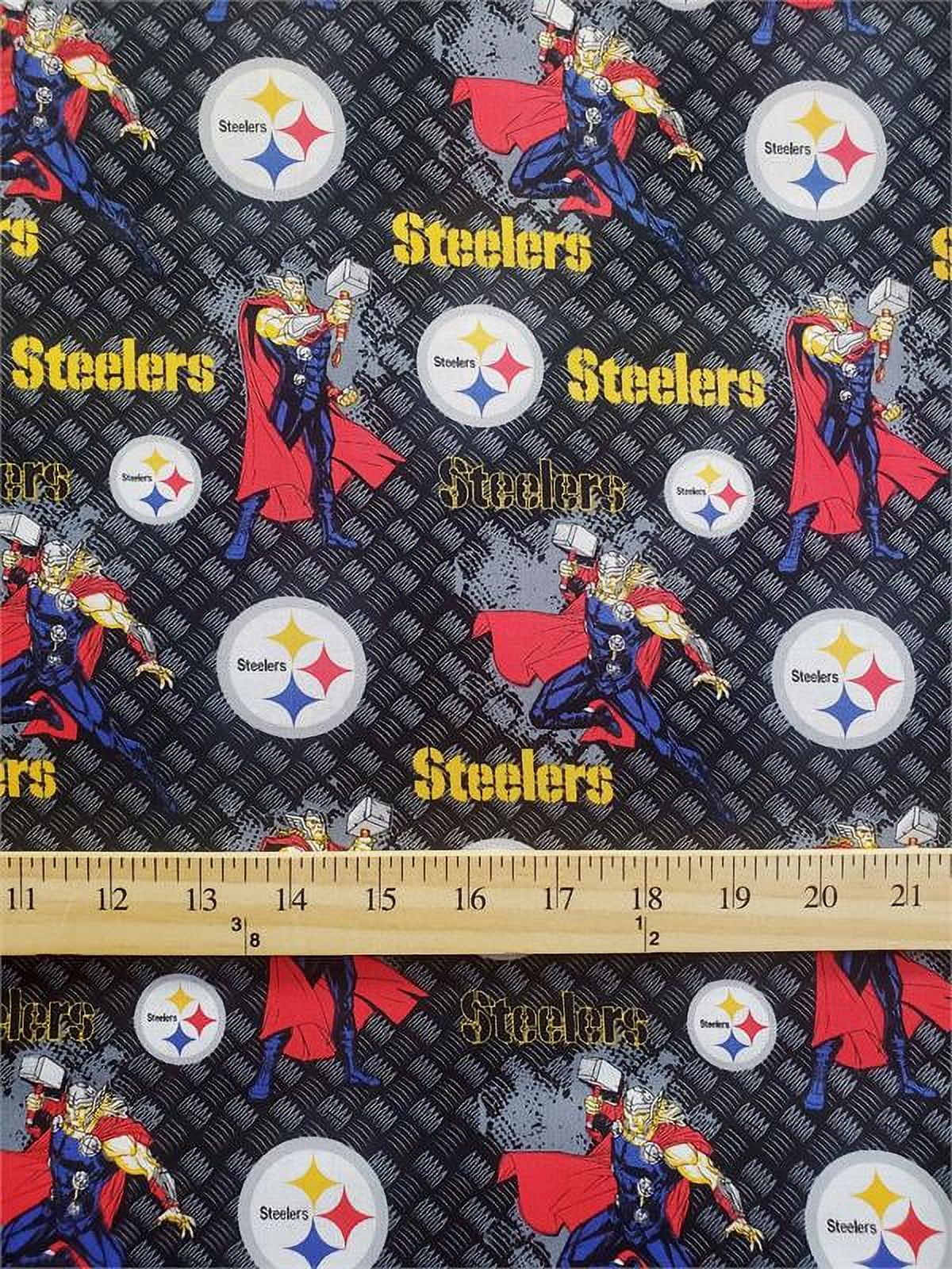 100% Cotton Fabric "NFL's Pittsburgh Steelers, FOOTBALL THOR" Print/45 ...