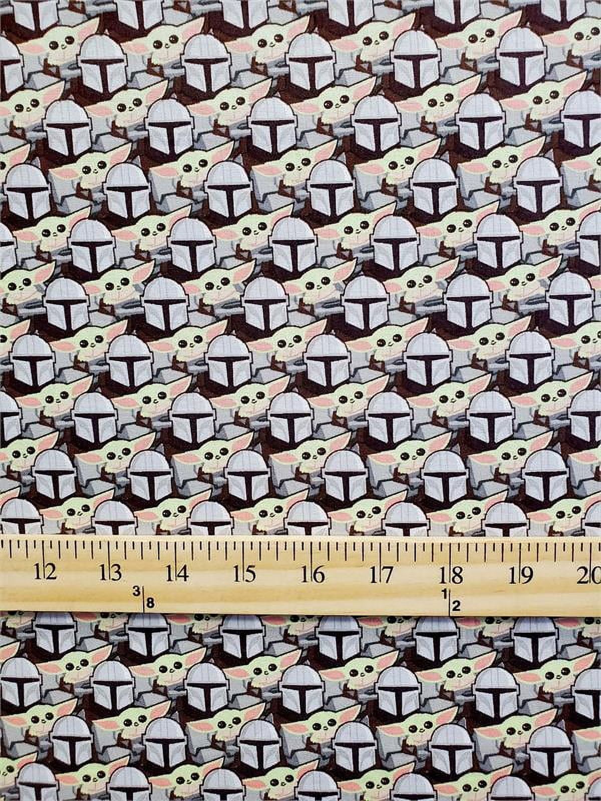 100% Cotton Fabric Star Wars, Mandalorian And Baby Yoda- All Over ...