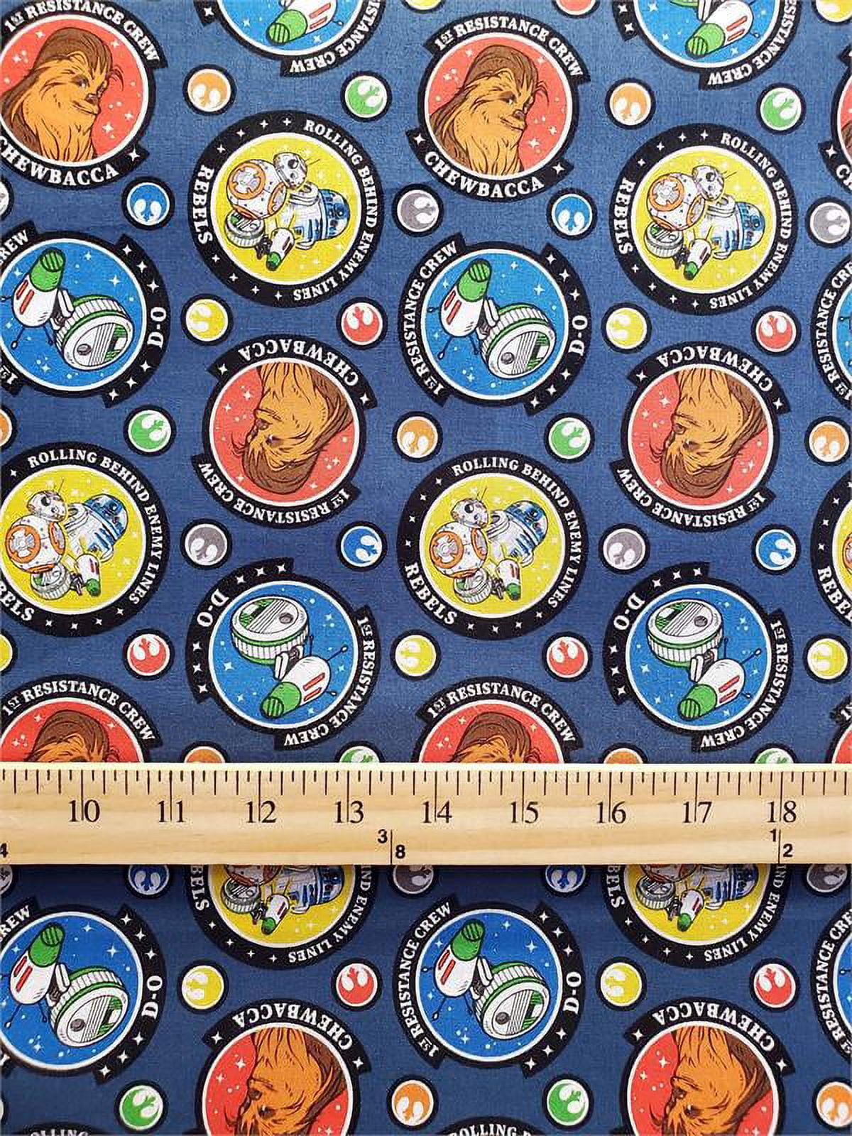 100% Cotton Fabric "Star Wars, The Rebels - Pins pattern" Print / 45 ...