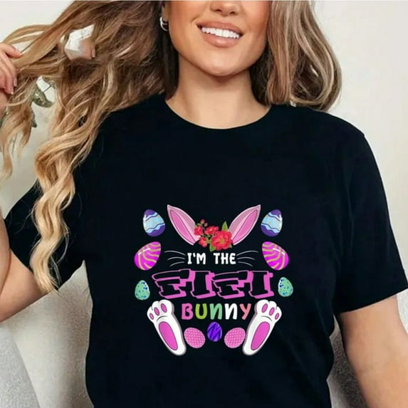 100% Cotton I'm The Fifi Bunny Easter Bunny Rabbit And Eggs Graphic ...