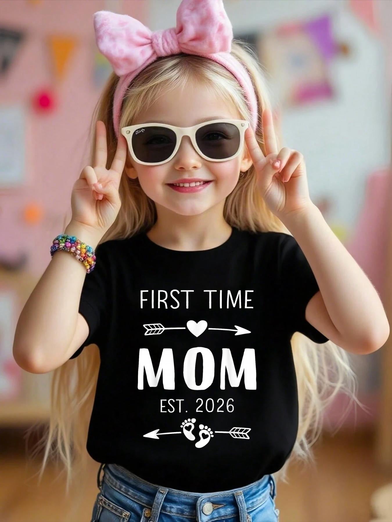 100% Cotton First Time Mom 2026 Kid T-Shirt Graphic T-shirts for boys ...