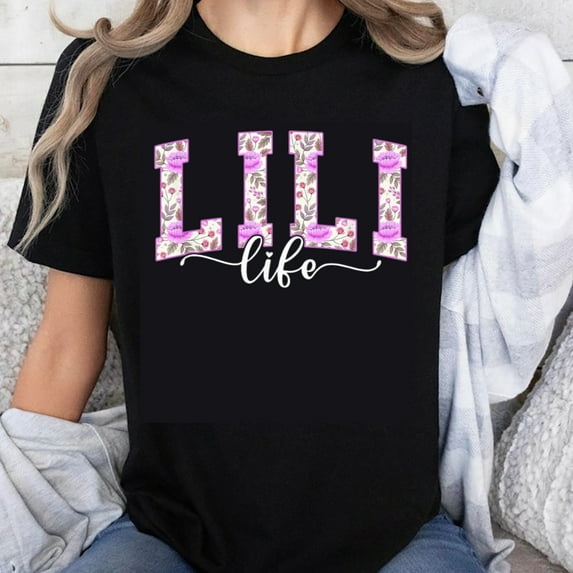 100% Cotton Floral Pattern Pink Letters Lili Life - Walmart.com