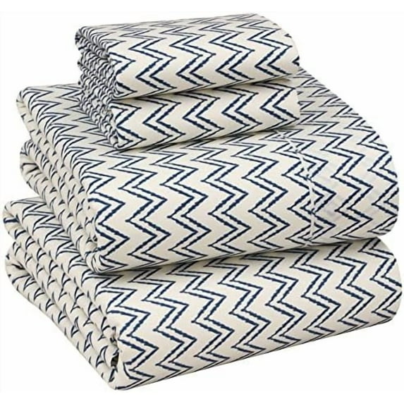 100% Cotton Full Size Bed Sheets, 4 Pieces, Soft & Breathable Percale ...