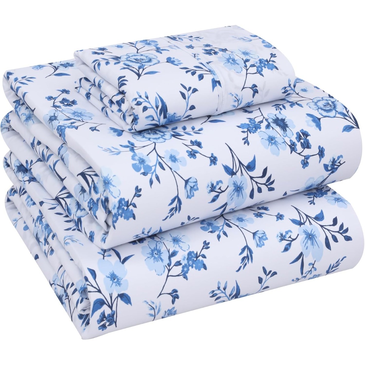 100% Cotton Full Size Bed Sheets, 4 Pieces, Soft & Breathable Percale ...