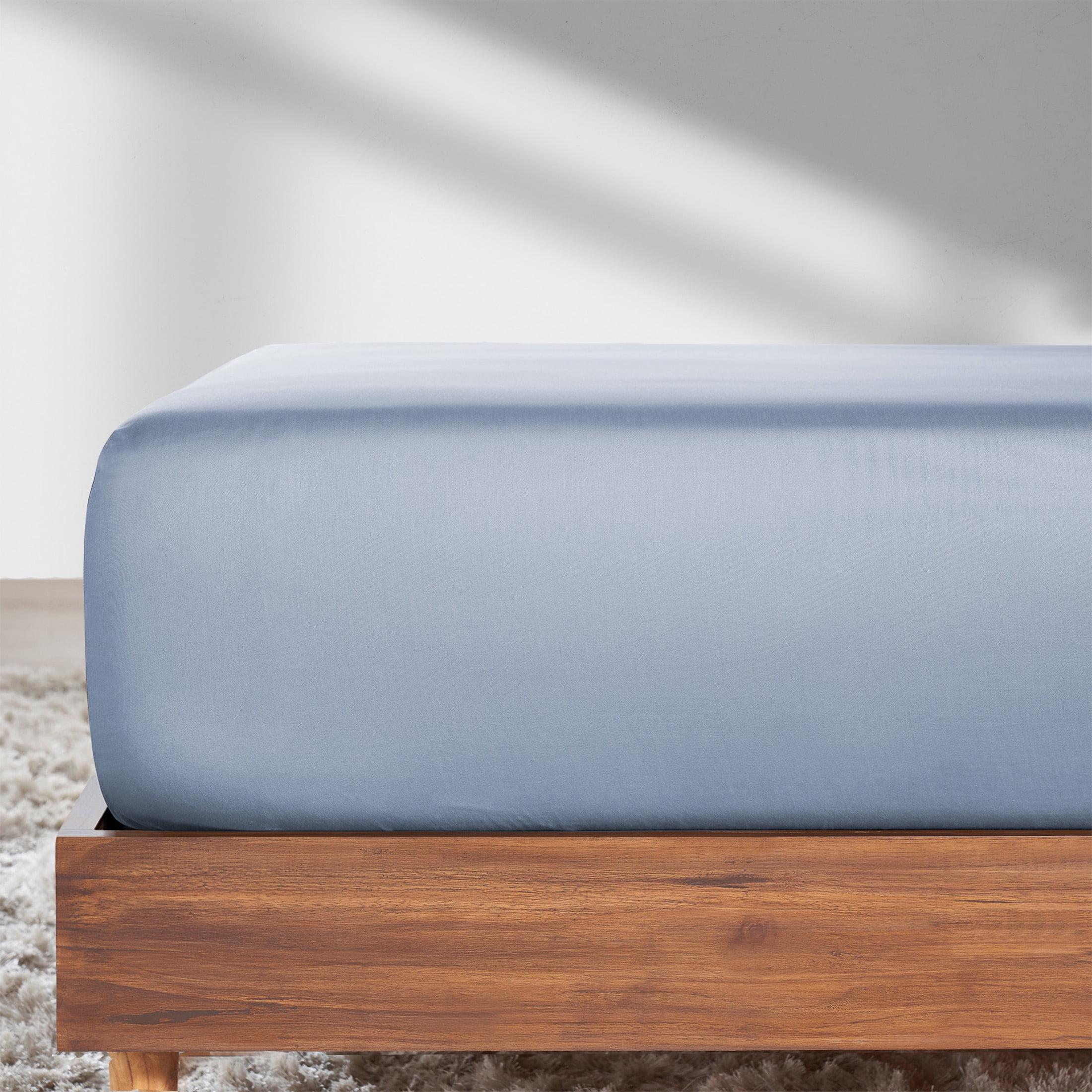 100% Cotton Full Size Fitted Sheet Only, Soft & Cooling Sateen, Deep ...