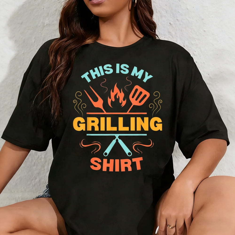 100% Cotton Funny BBQ Lover Grill Barbecue Men This is My Grilling T ...