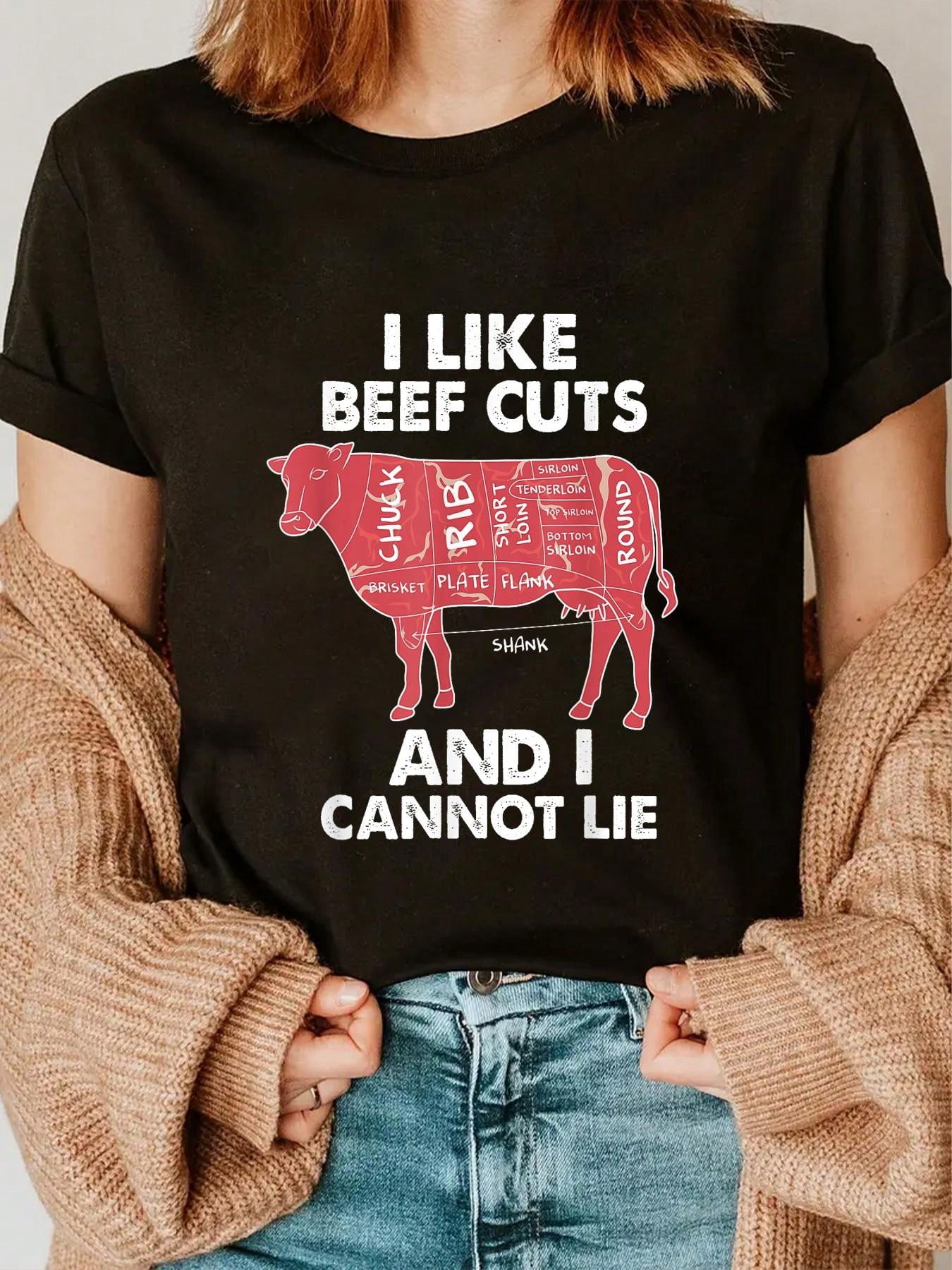 100% Cotton Funny Beef Cuts Chart I BBQ Butcher T-Shirt - Walmart.com