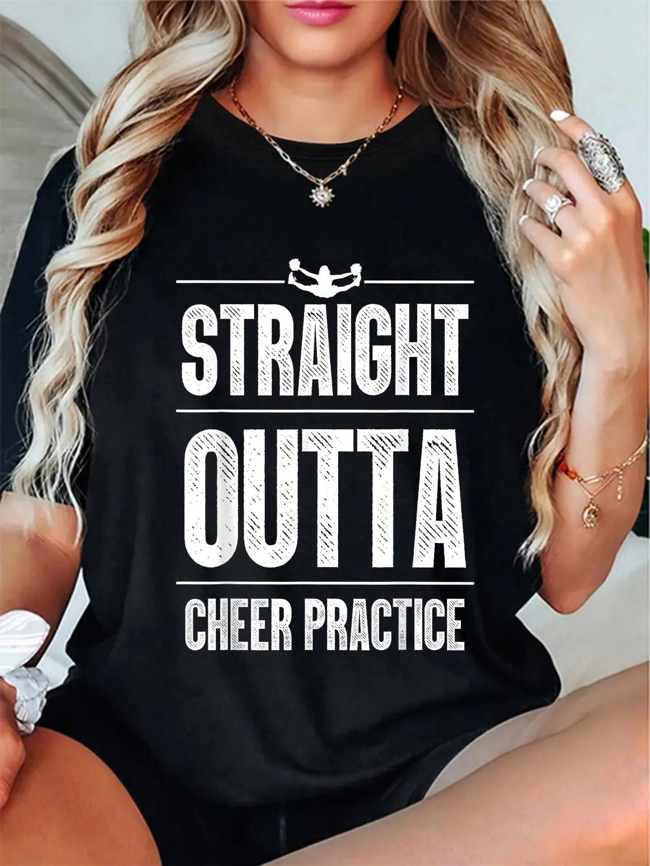 100% Cotton Funny Cheerleader Art Women Girls Cheer Flyer Cheerleading ...