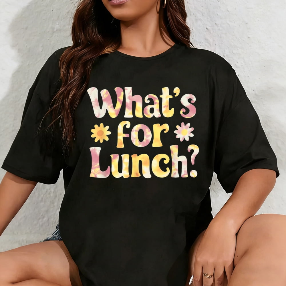 100% Cotton Funny Cooking Lunch Lady Tie Dye What's for Lunch T-Shirt ...