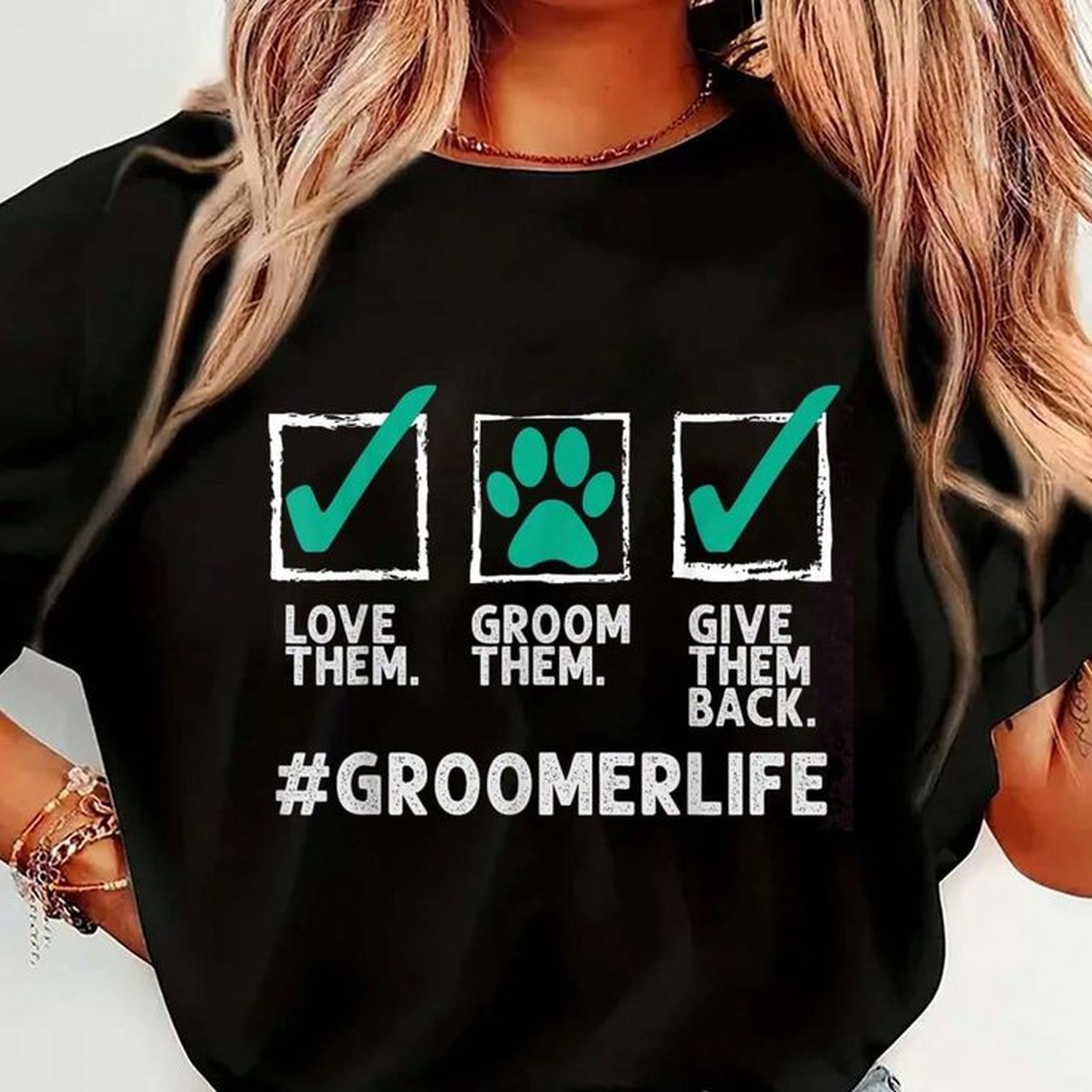 100% Cotton Funny Dog Groomer Gift For M1en WoM1en Cool Pet Dog ...