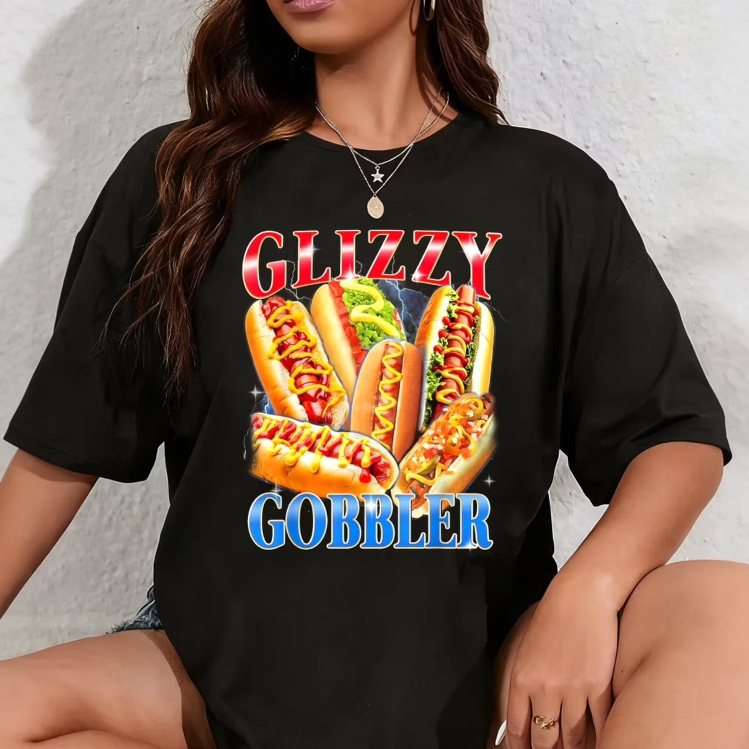 100_ Cotton Funny Glizzy Gobbler Meme HilariouS1 Hot Dog Gl1izzovers T ...