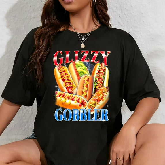 100_ Cotton Funny Glizzy Gobbler Meme HilariouS1 Hot Dog Gl1izzovers T ...