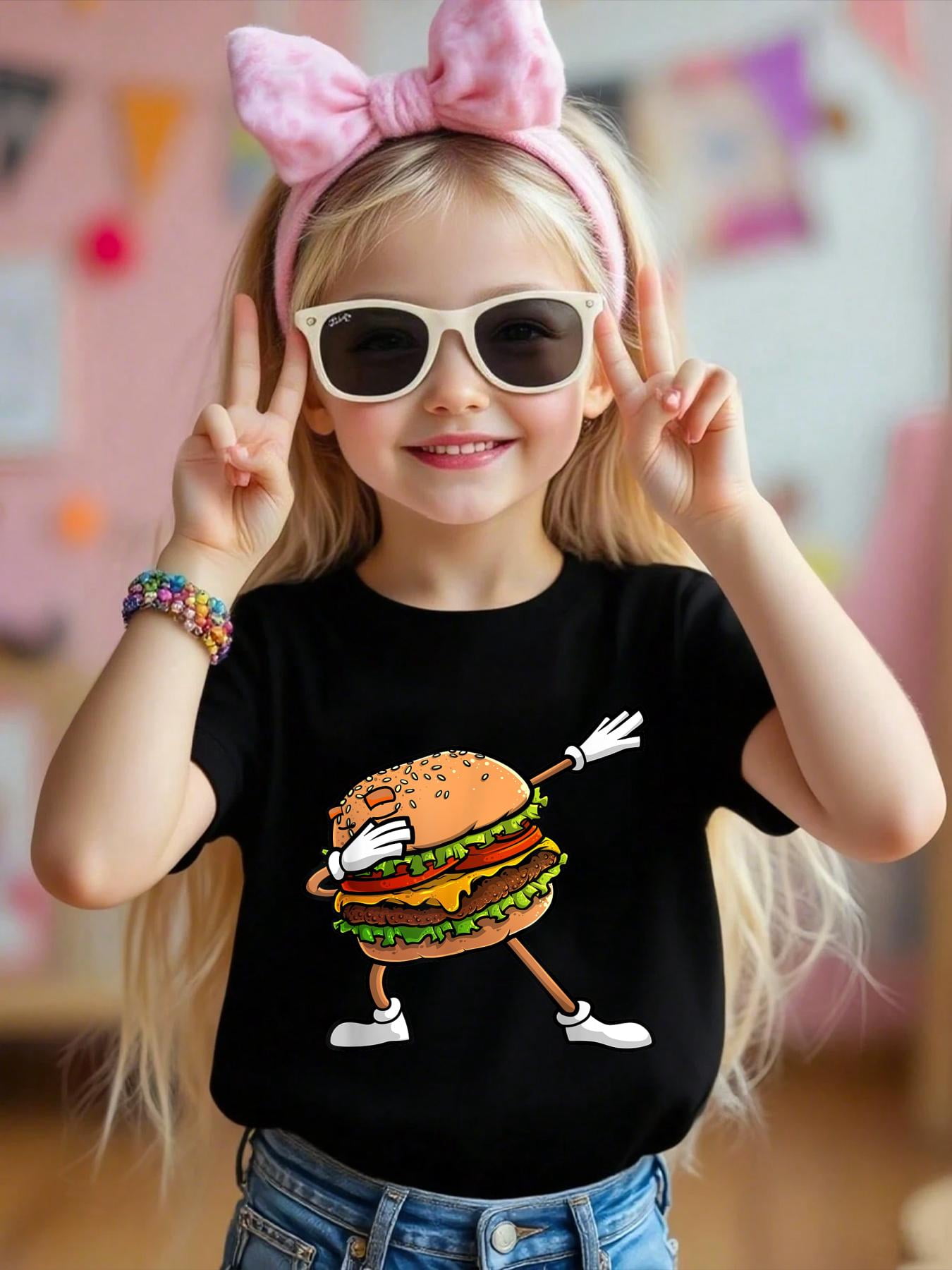 100% Cotton Funny Hamburger Art Kids Cheeseburger Lover T-Shirt Small ...