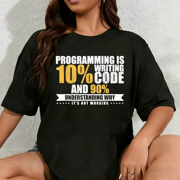 100% Cotton Funny Programming Quote Gift Programmer T-Shirt - Walmart.com