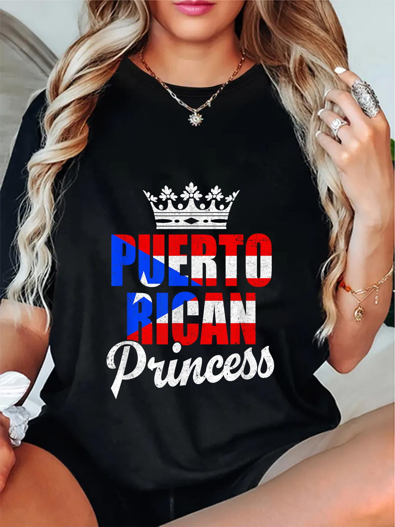 100% Cotton Funny Puerto Rico Graphic Women Girls Puerto Rican Princess T-Shirt - Walmart.com